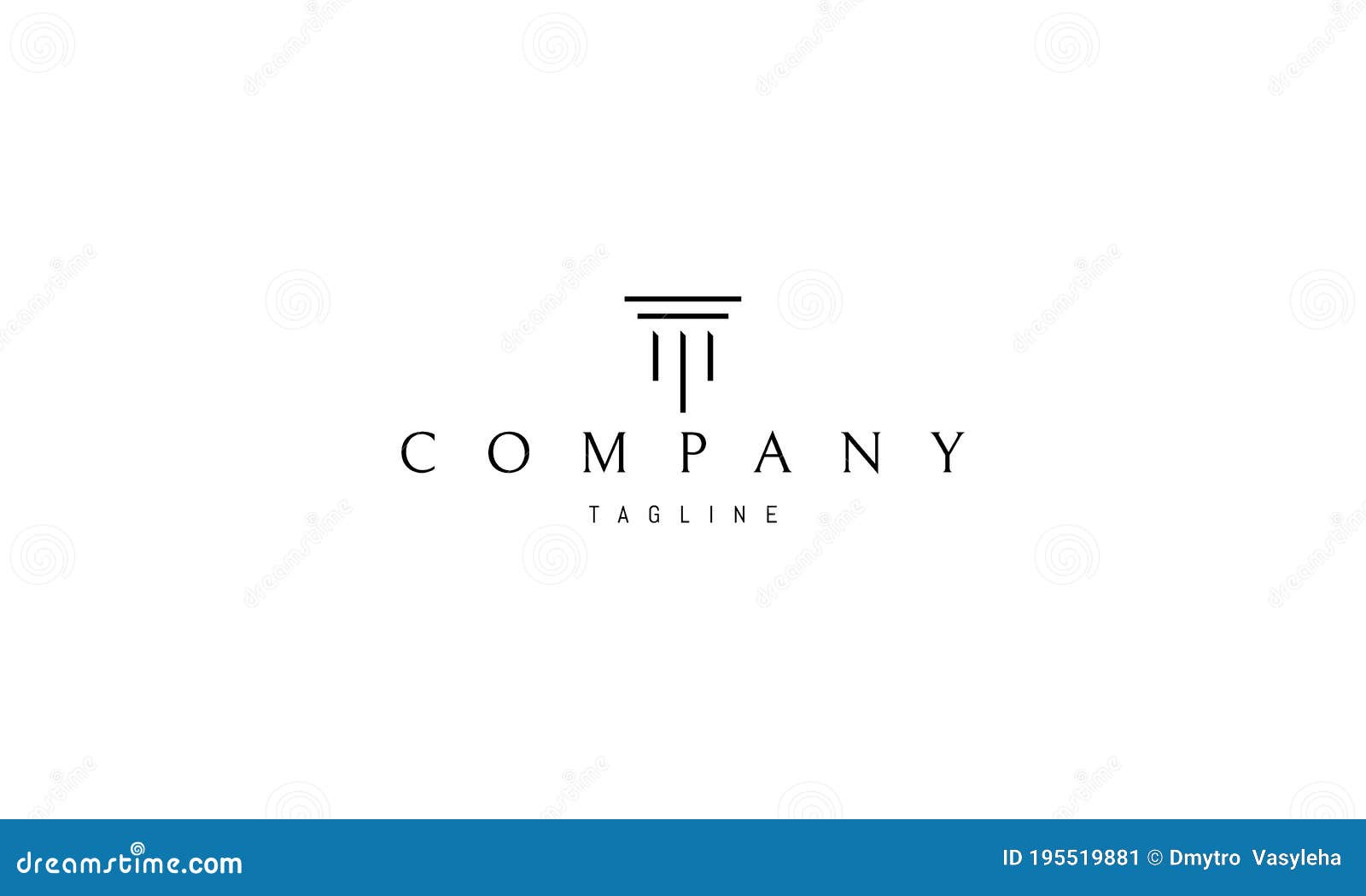 Vector Logo on Which an Abstract Image of a Greek Column in a ...