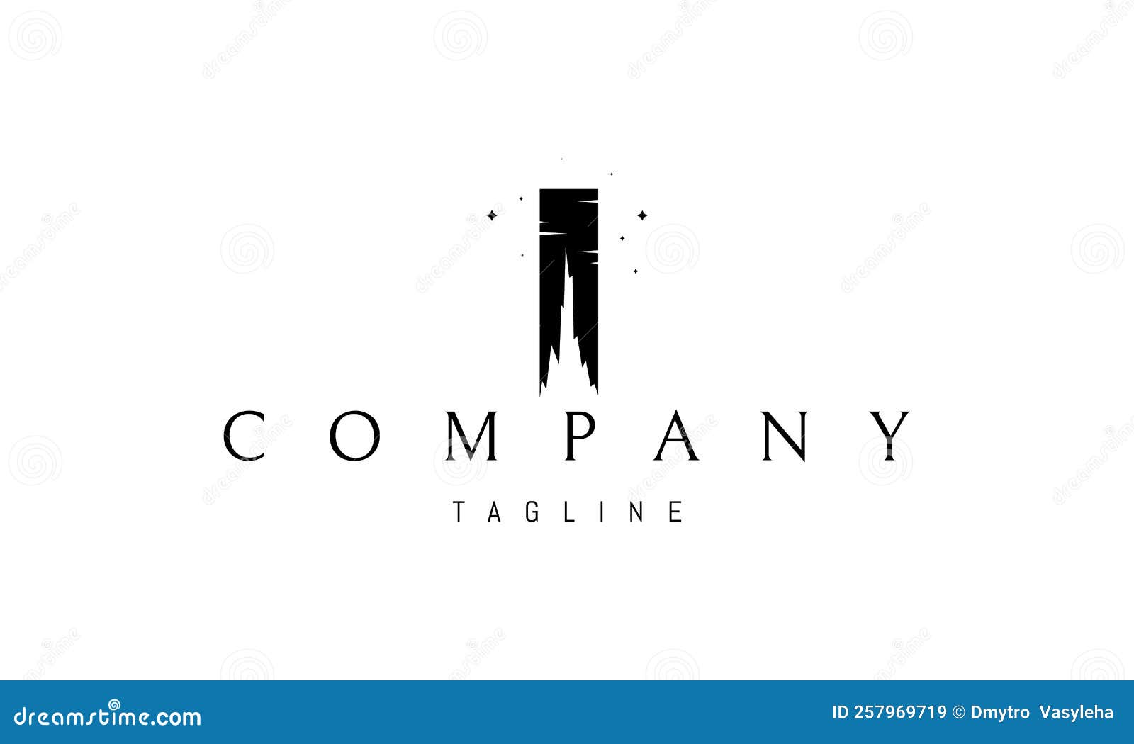 Vector Logo on Which an Abstract Image of a High Rock with Stars Above ...