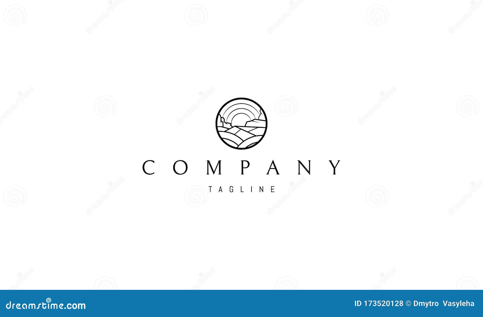 Vector Logo on Which an Abstract Image of a Hilly Landscape. Stock ...