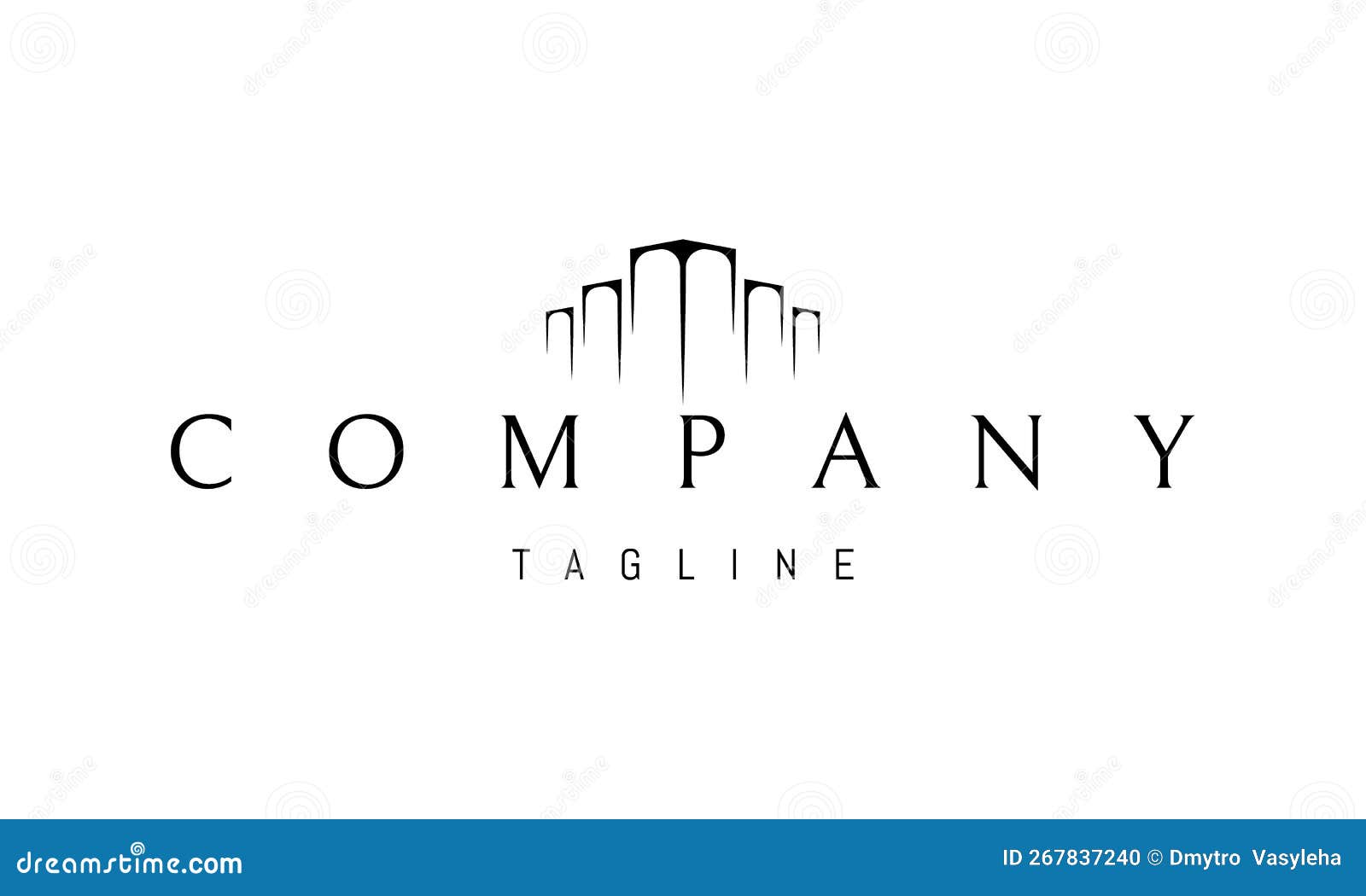 Vector Logo on Which an Abstract Image of Huge Cubic Columns. Stock ...