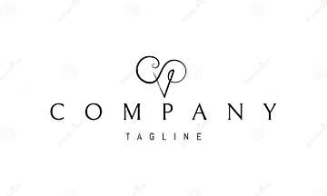 Vector Logo on Which an Abstract Image of the Letter V with a Curl in ...