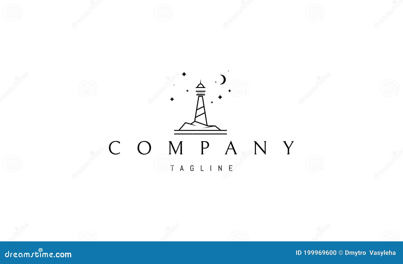 Vector Logo on Which an Abstract Image of a Lighthouse on a Rock ...