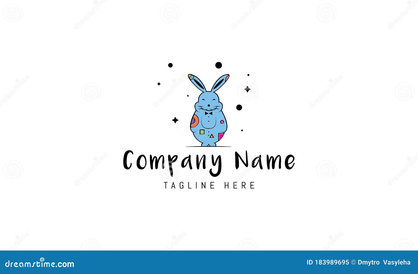 Vector Logo on Which an Abstract Image of a Magic Blue Rabbit. Stock ...