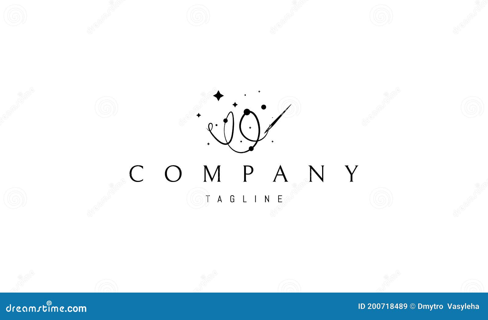 Vector Logo on Which an Abstract Image of a Magic Thread with a Needle ...