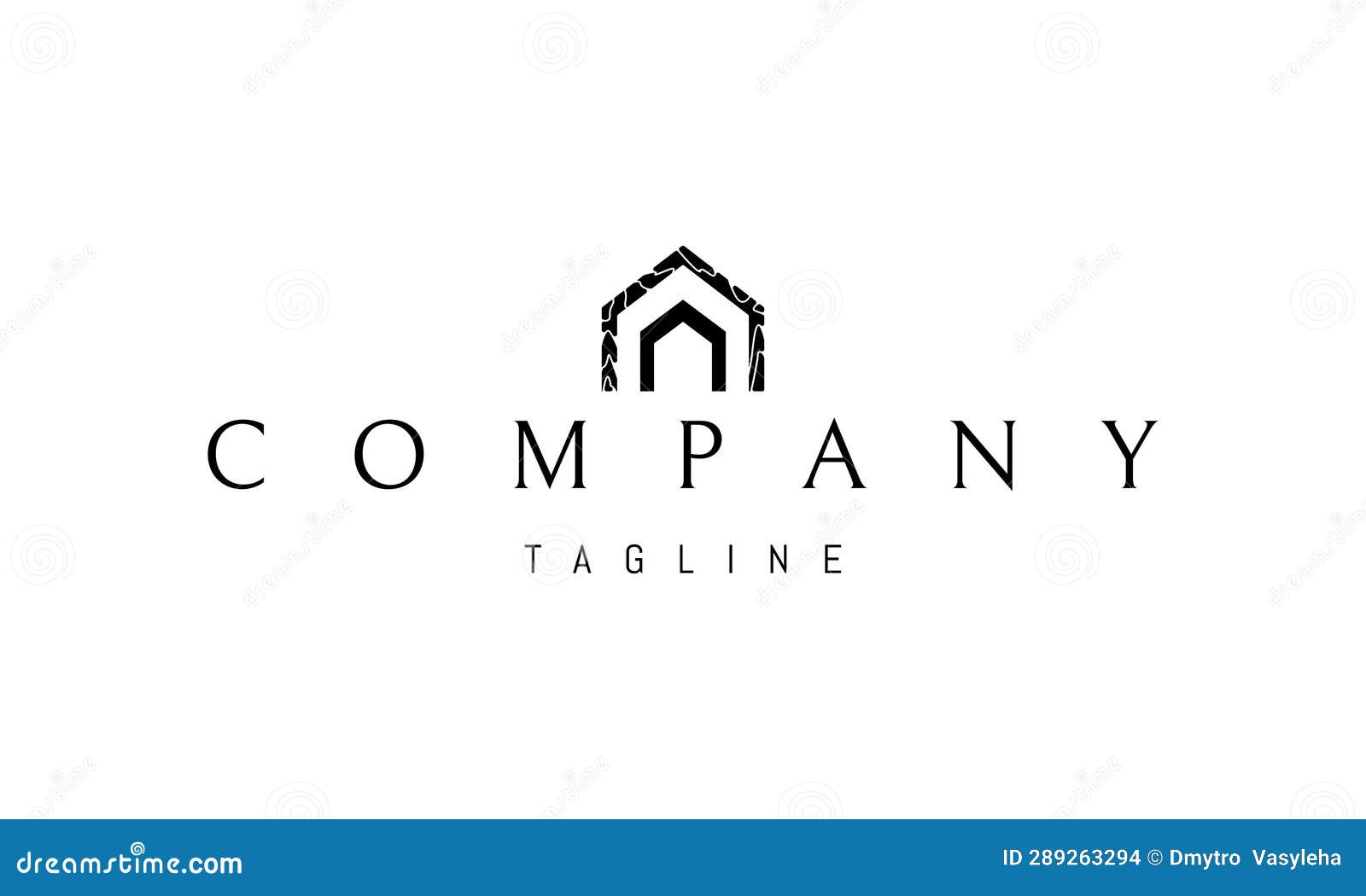 Vector Logo on Which an Abstract Image of a Modern House Built of Wood ...