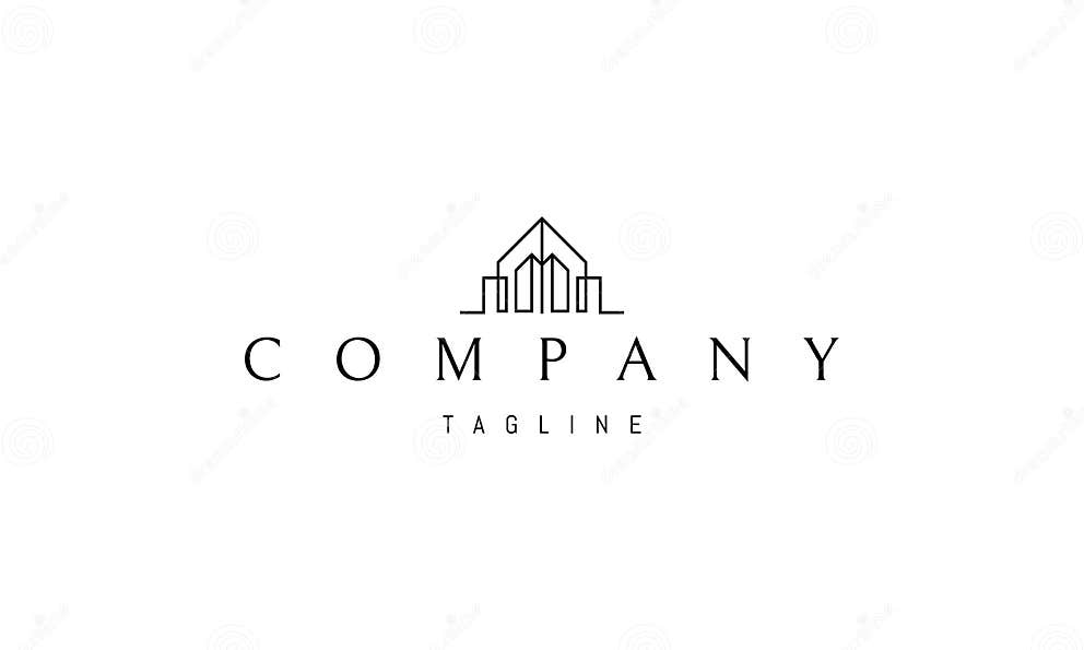 Vector Logo on Which an Abstract Image of a Modern Skyscraper. Stock ...