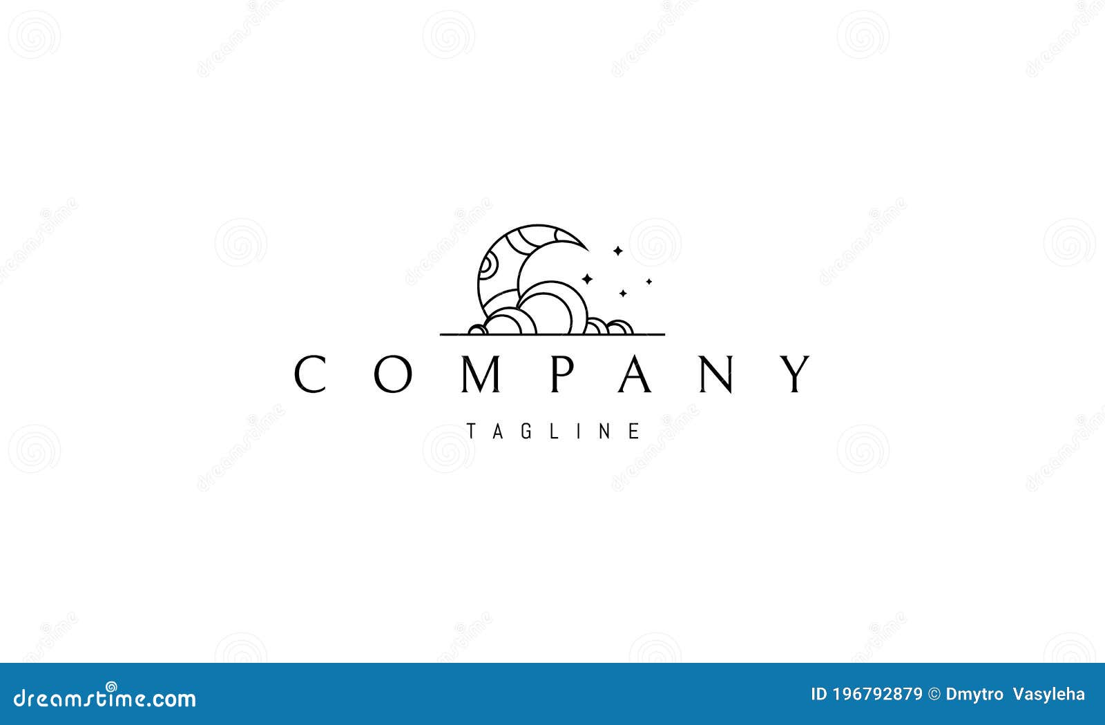 Vector Logo on Which an Abstract Image of the Moon and Clouds. Stock ...