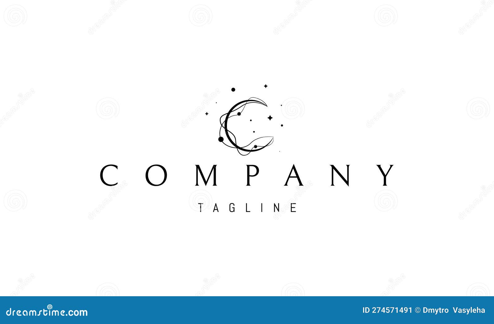 Vector Logo on Which an Abstract Image of the Moon Wrapped in Thread ...