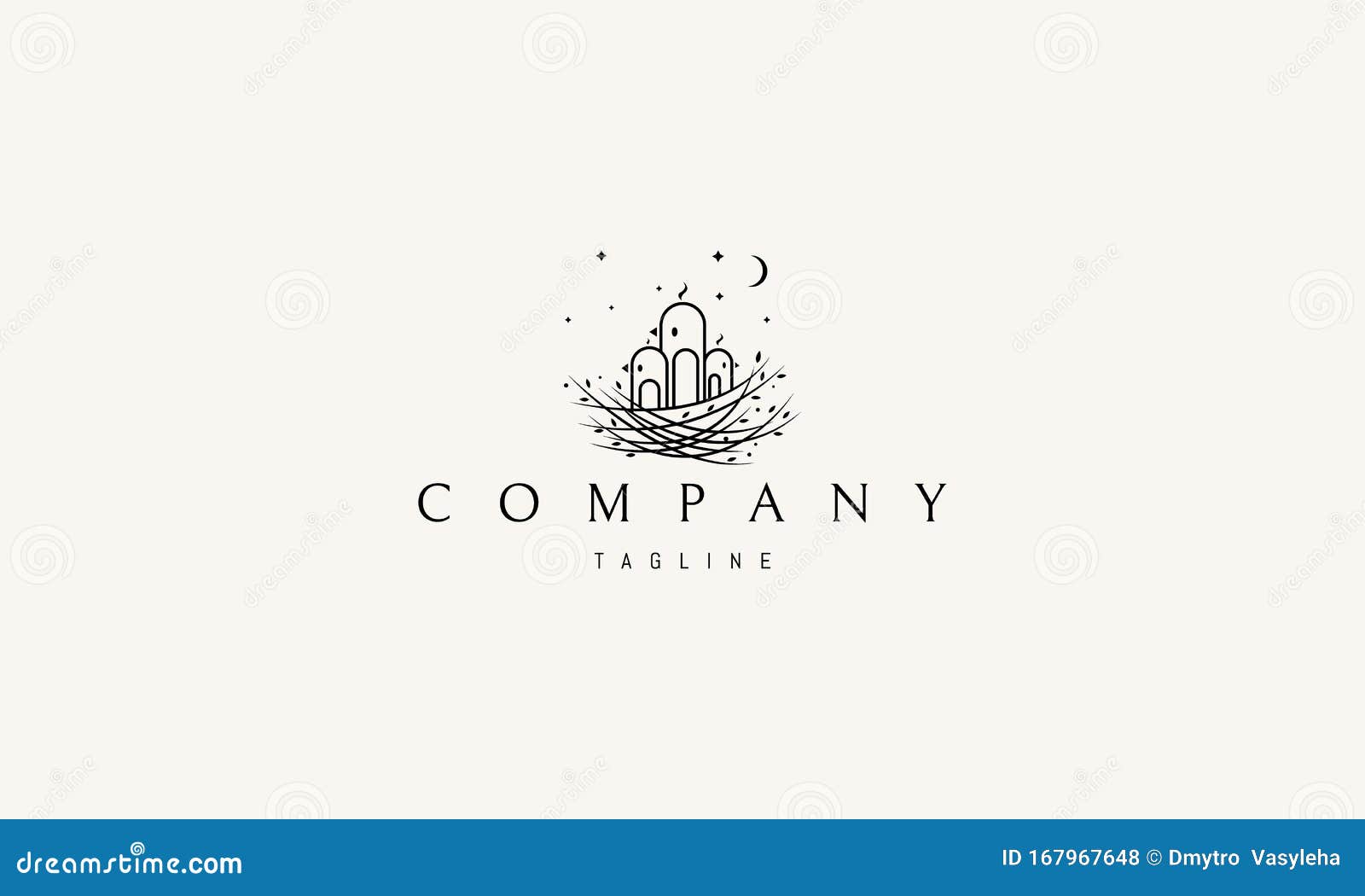 Vector Logo on Which an Abstract Image of a Nest with Birds. Stock ...