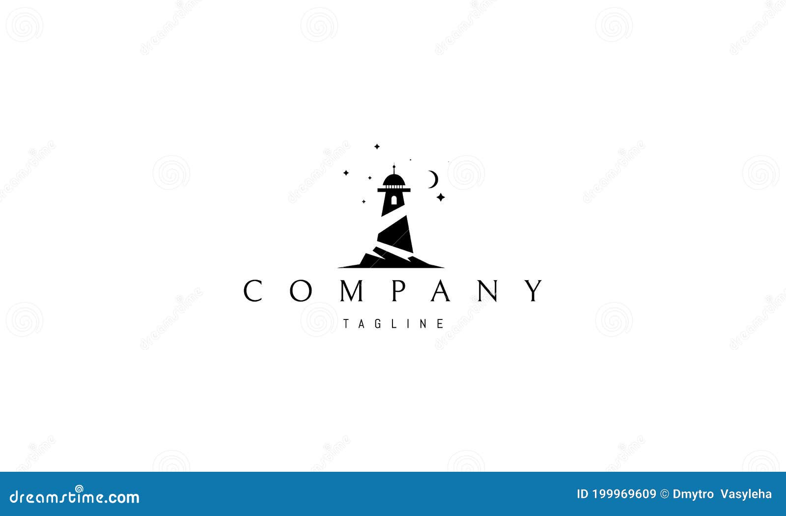 Vector Logo on Which the Abstract Image of the Old Lighthouse on the ...