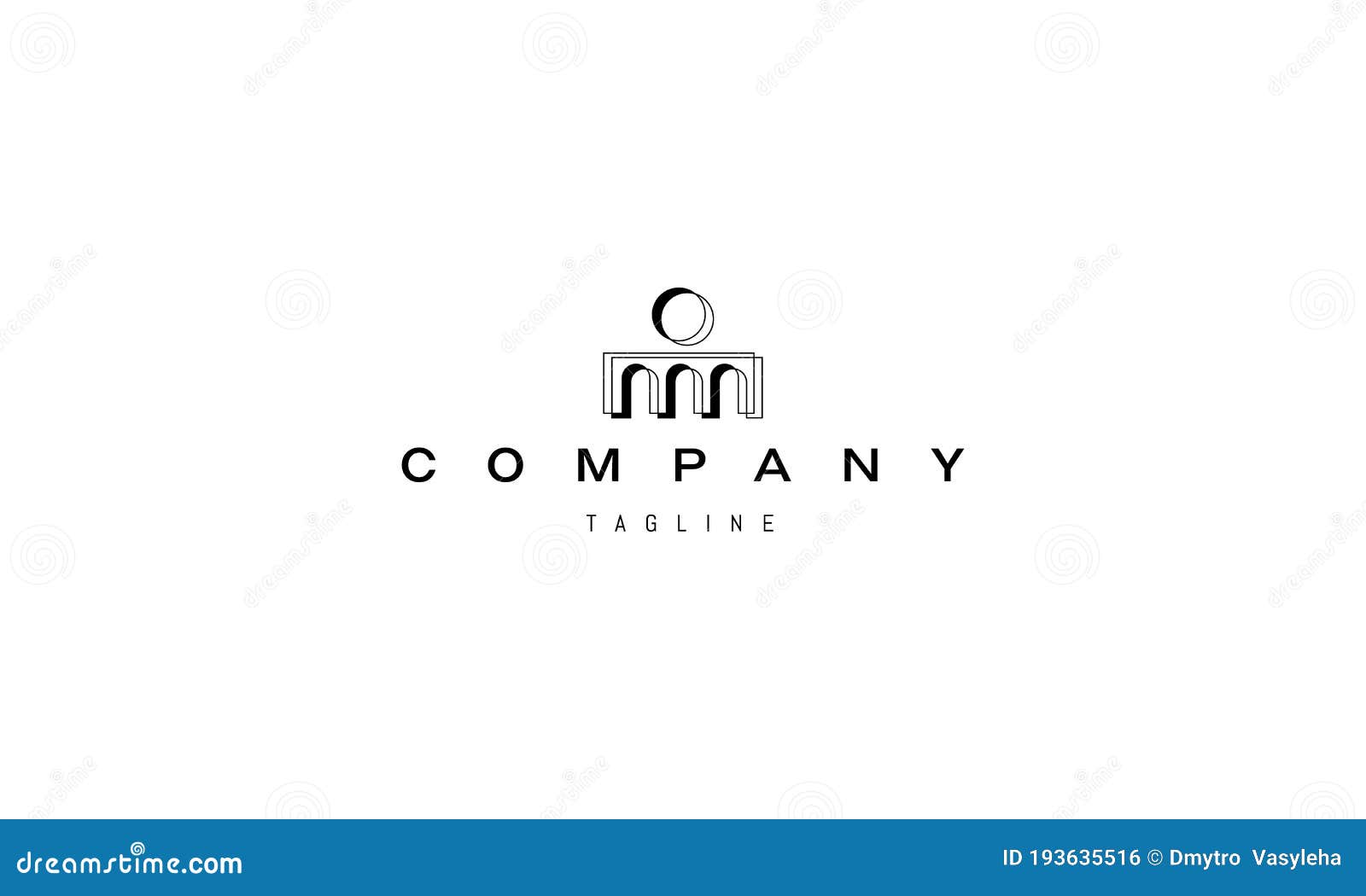 Vector Logo on Which an Abstract Image of the Old Style of Architecture ...