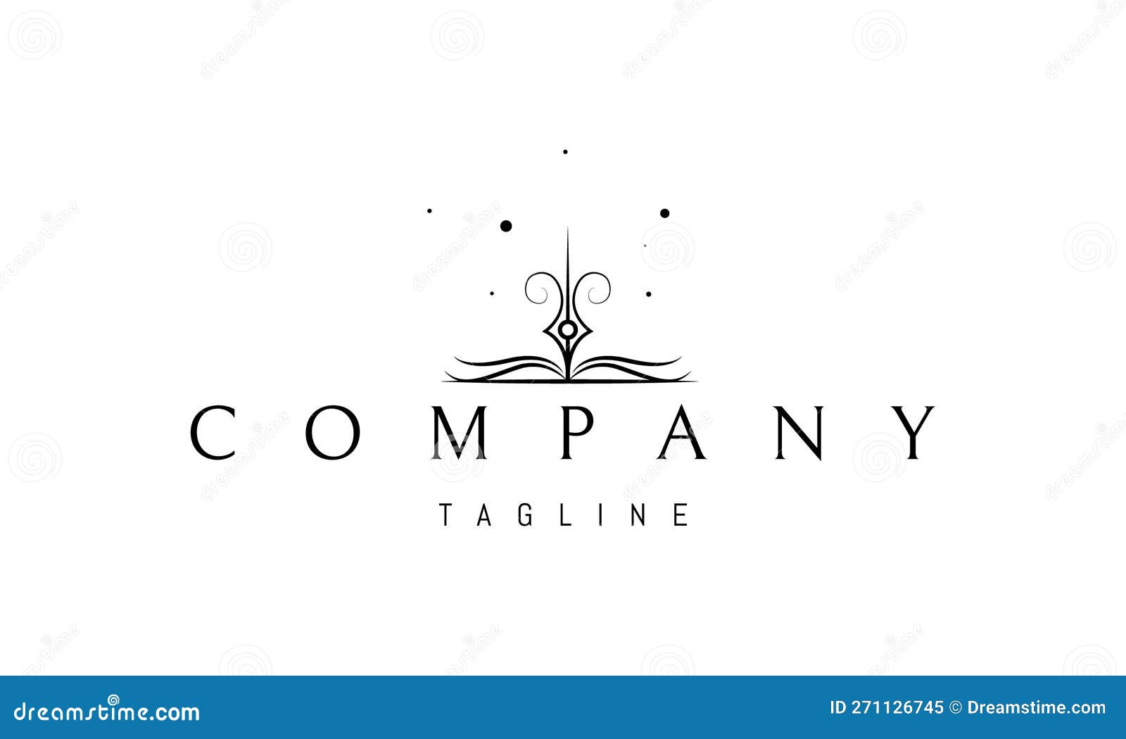 Vector Logo on Which an Abstract Image of an Open Book with an Ink Pen ...