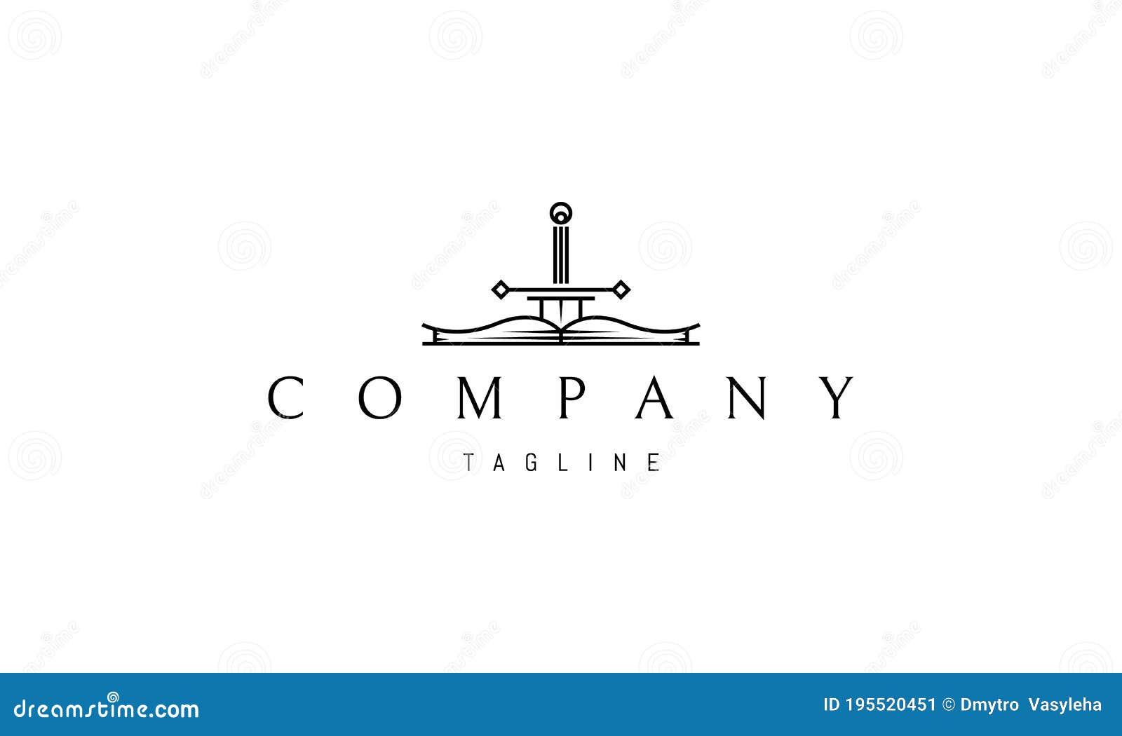 Vector Logo on Which an Abstract Image of an Open Book and a Sword ...