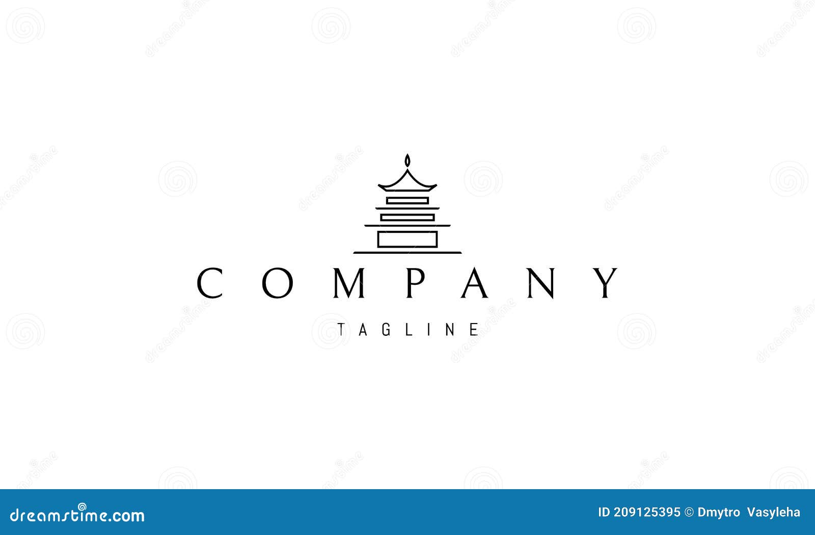 Vector Logo on Which an Abstract Image of the Palace in the Asian Style ...