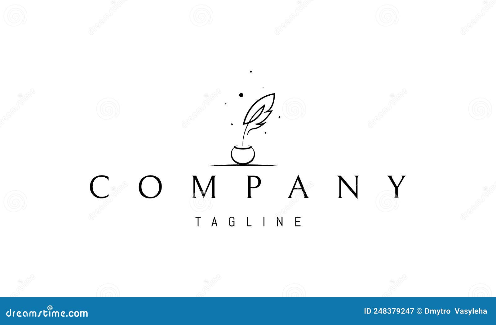 Vector Logo on Which an Abstract Image of a Pen in an Inkwell in a ...