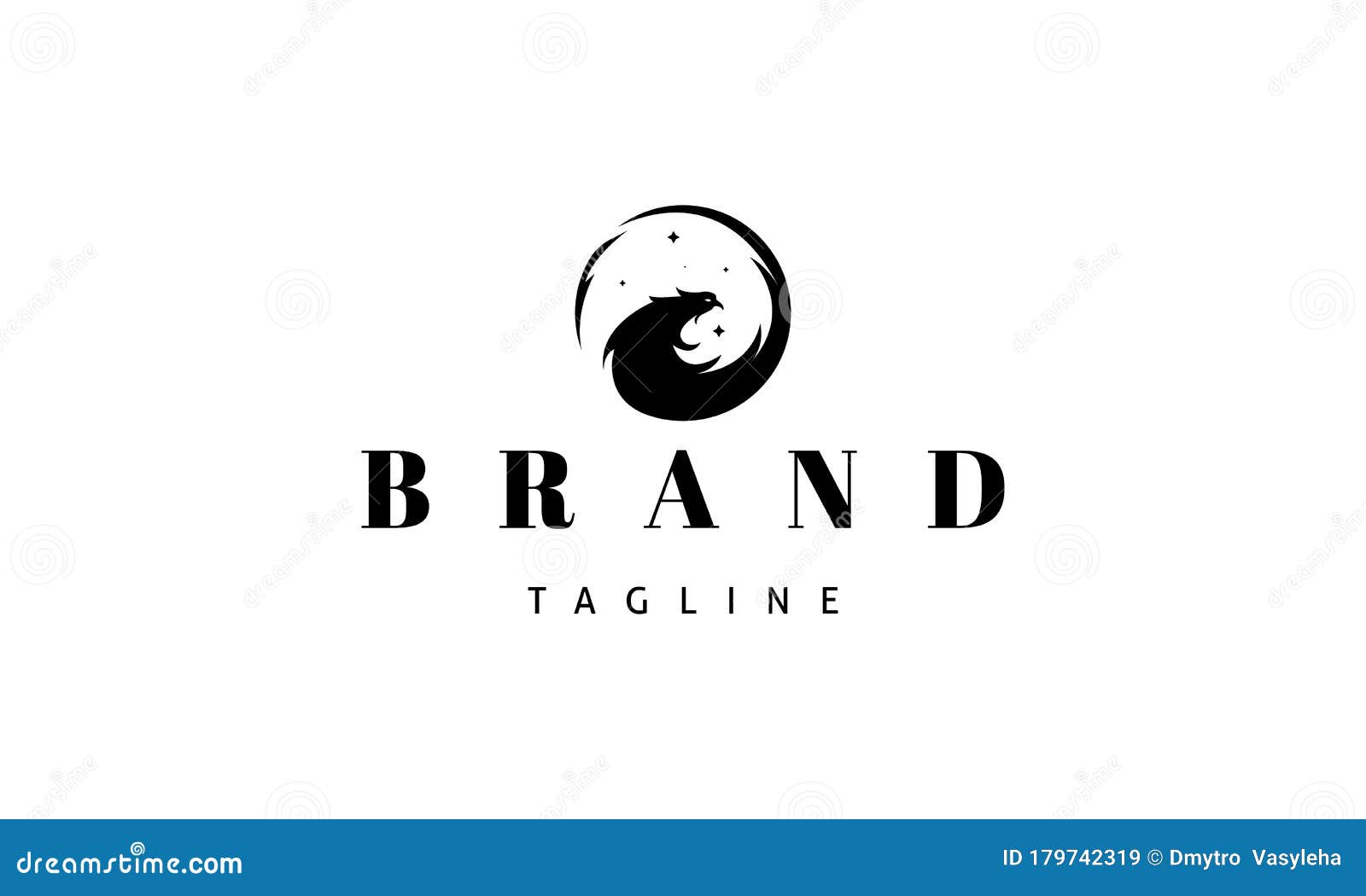 Vector Logo on Which the Abstract Image of a Phoenix in the Form of a ...