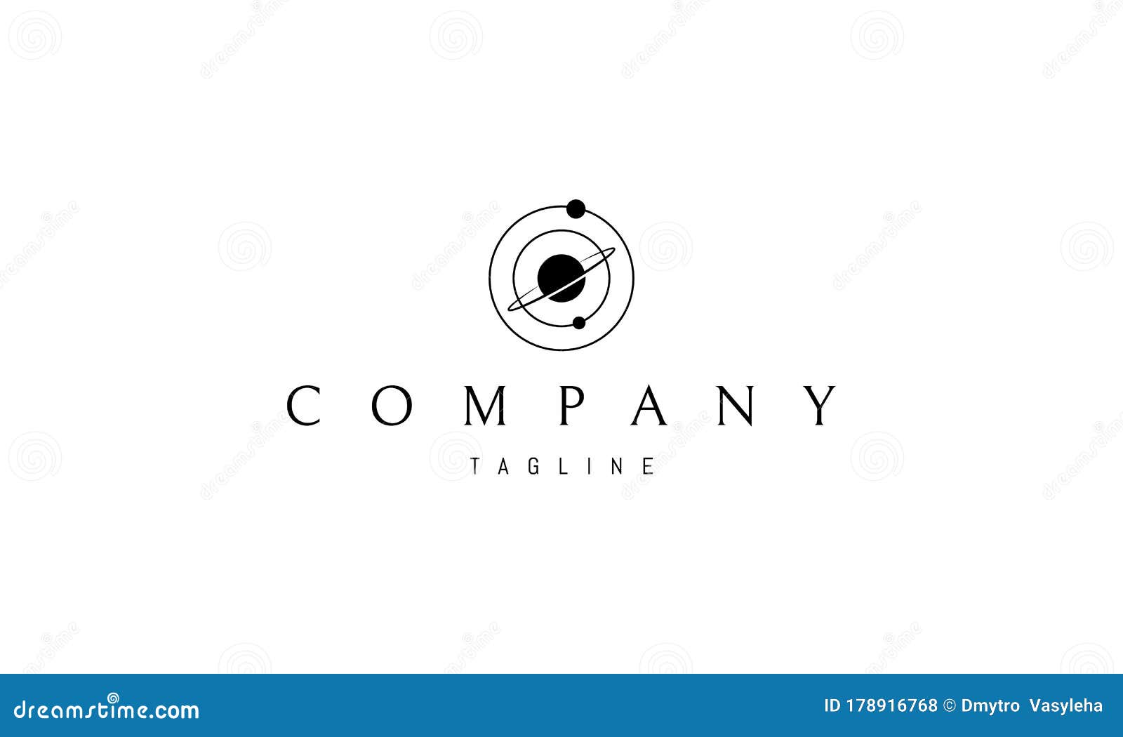 Vector Logo on Which an Abstract Image of Planets and Orbits. Stock ...