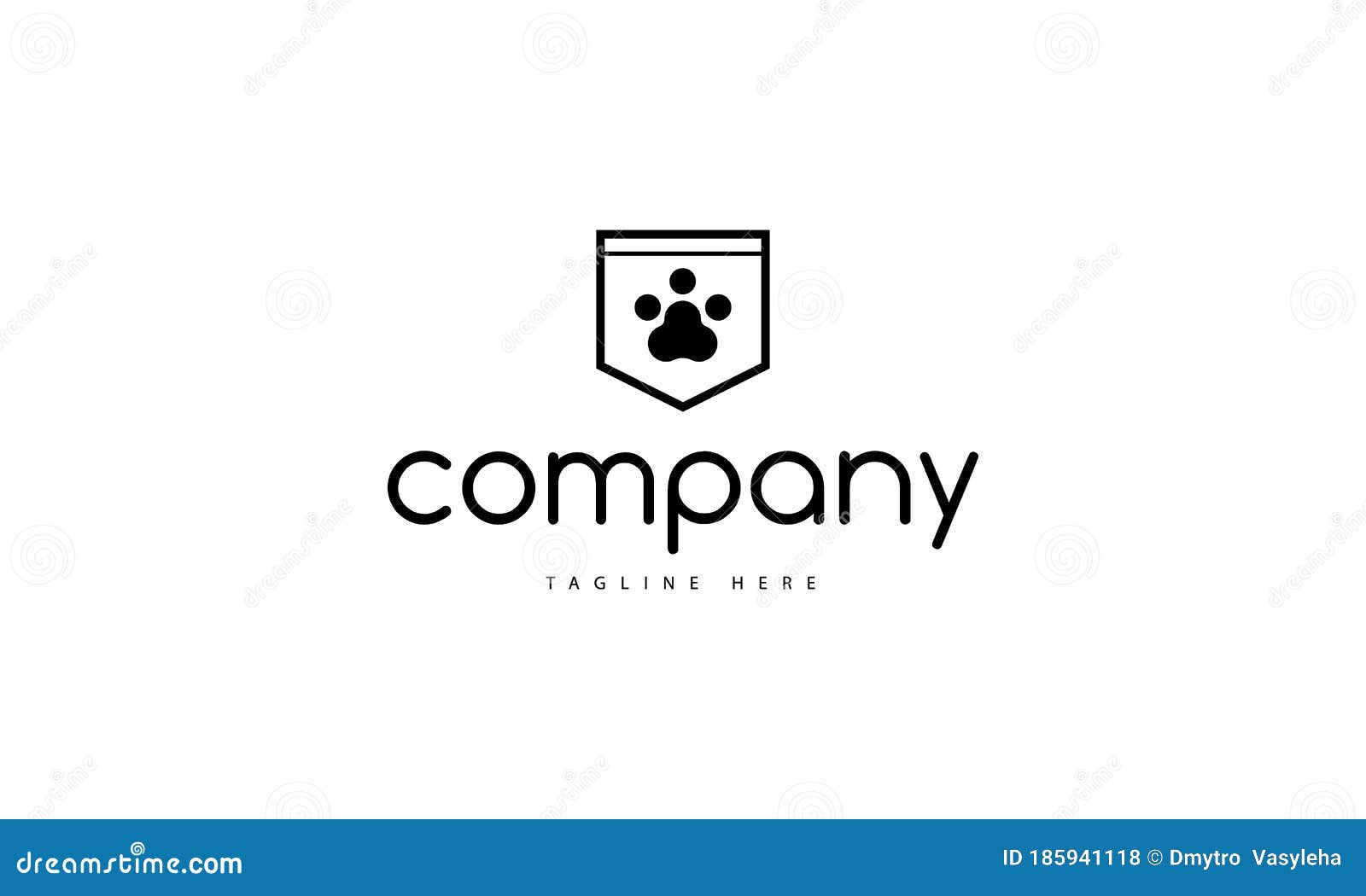 Vector Logo on Which an Abstract Image of a Pocket and Paws. Stock ...