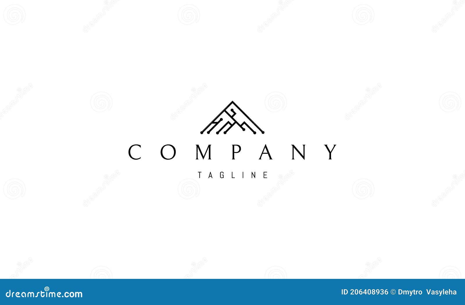 Vector Logo on Which an Abstract Image of a Pyramid with a Computer ...