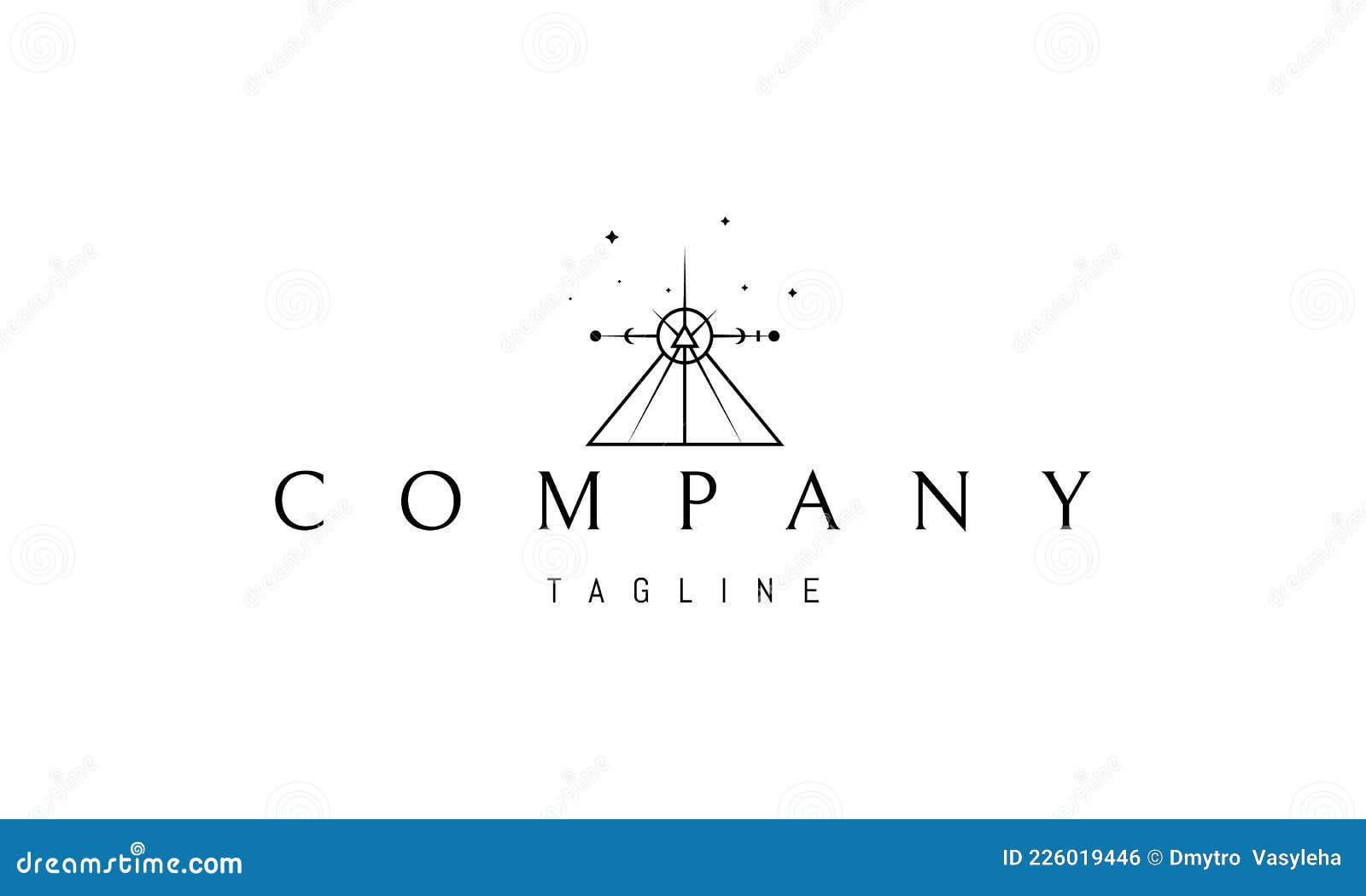 Vector Logo on Which an Abstract Image of a Pyramid with a Shining Sun ...