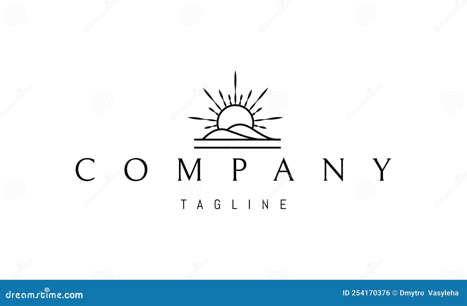 Vector Logo on Which an Abstract Image of the Rising Sun Against the ...