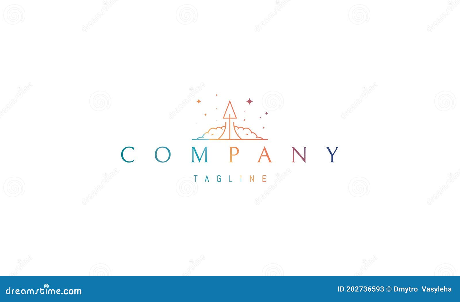 Vector Logo on Which an Abstract Image of a Rocket Taking Off. Stock ...