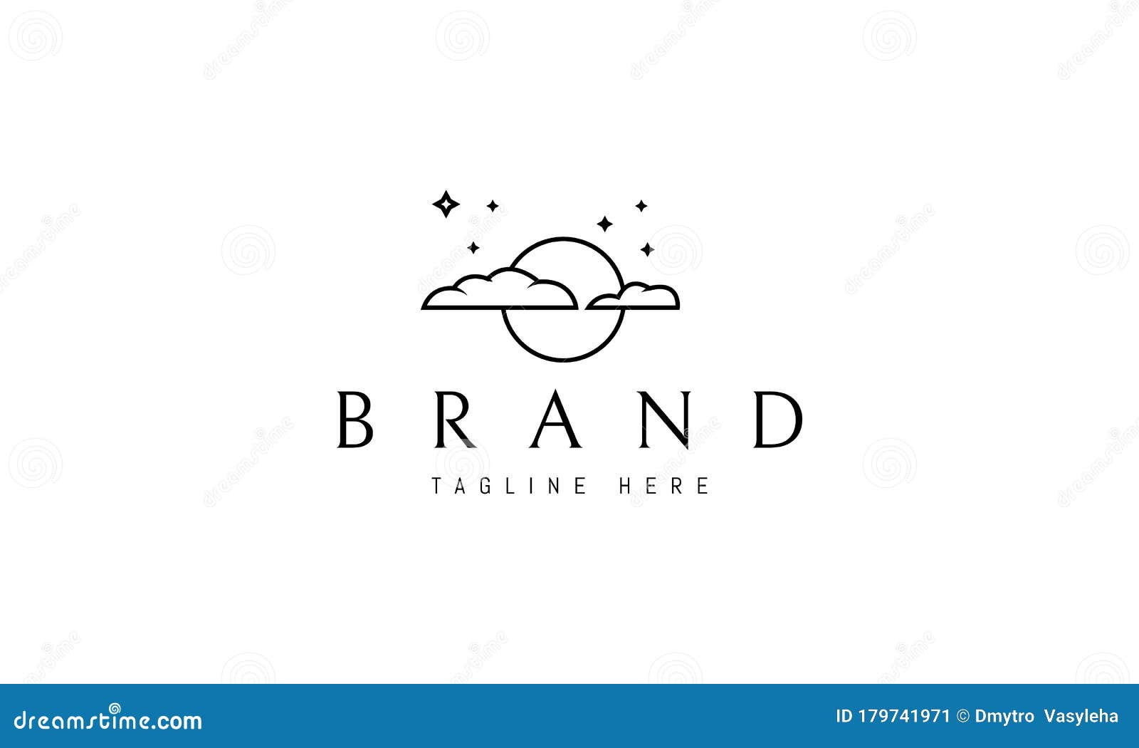 Vector Logo on Which an Abstract Image of a Round Moon Peeking Out of ...