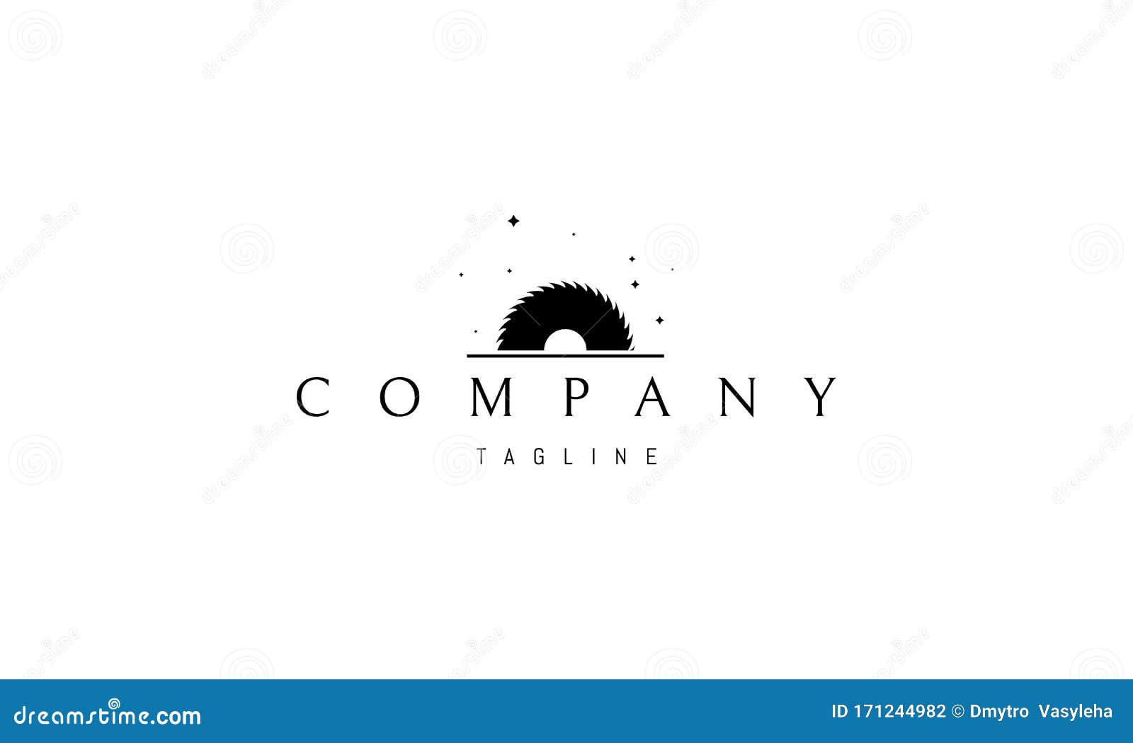 Vector Logo on Which an Abstract Image of a Saw with Sawdust. Stock ...