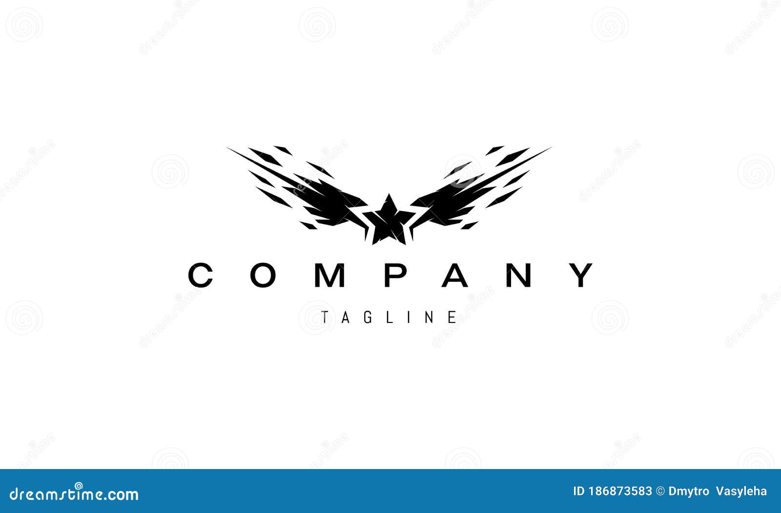 Vector Logo on Which an Abstract Image of Sharp Wings and Stars between ...