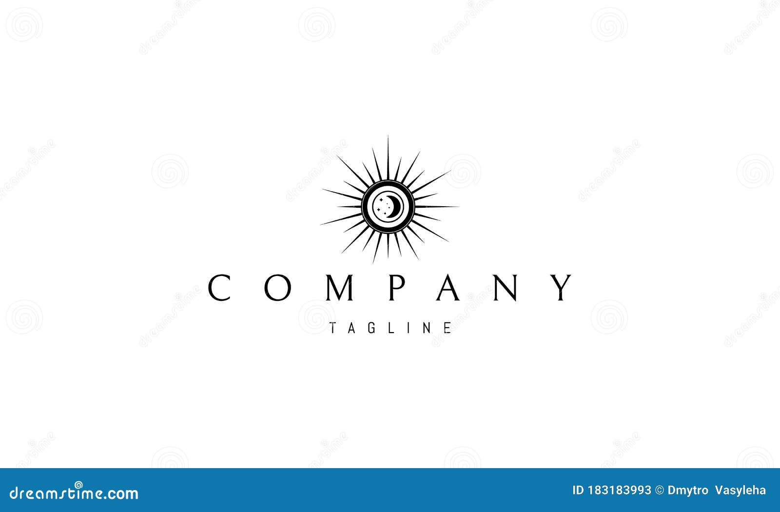 Vector Logo on Which an Abstract Image of the Sun with Rays in the ...