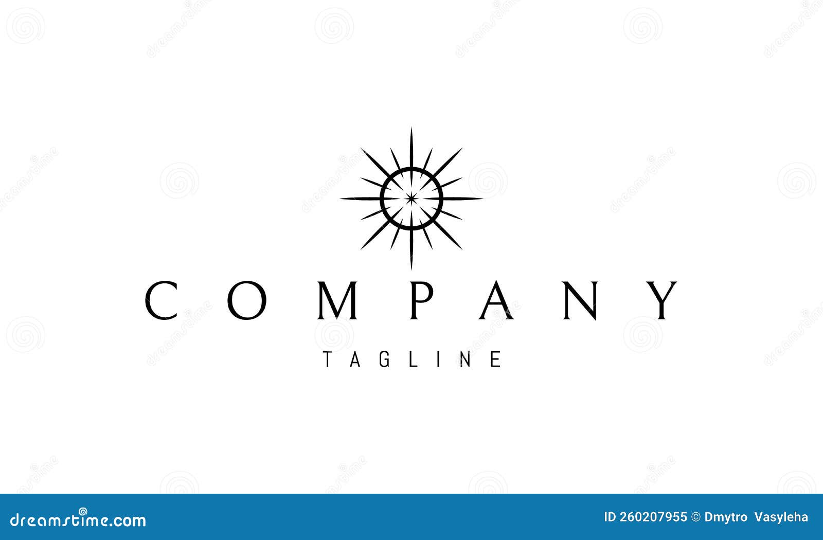 Vector Logo on Which an Abstract Image of the Sun with Sharp Rays that ...