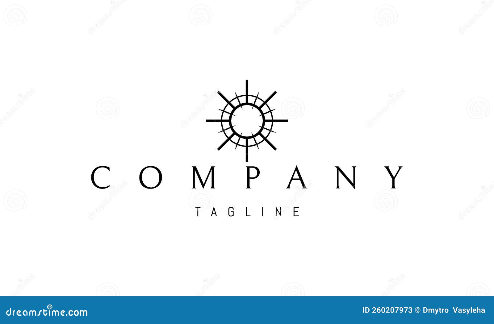 Vector Logo on Which an Abstract Image of the Sun with Straight Lines ...