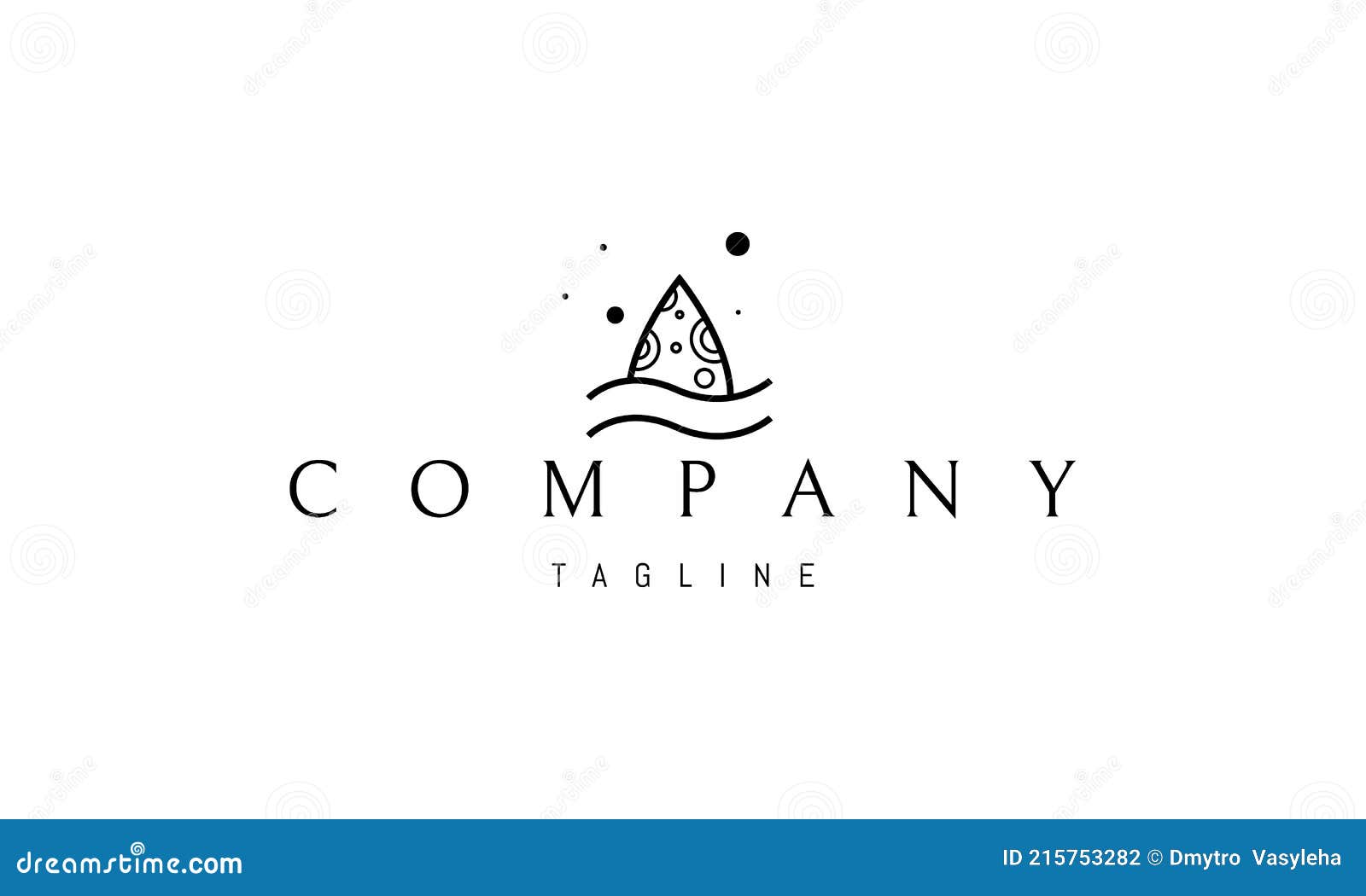 Vector Logo in Which an Abstract Image of a Surfboard Peeking Out of ...