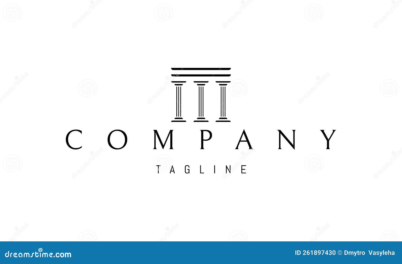 Vector Logo on Which an Abstract Image of Three Ancient Greek Columns ...