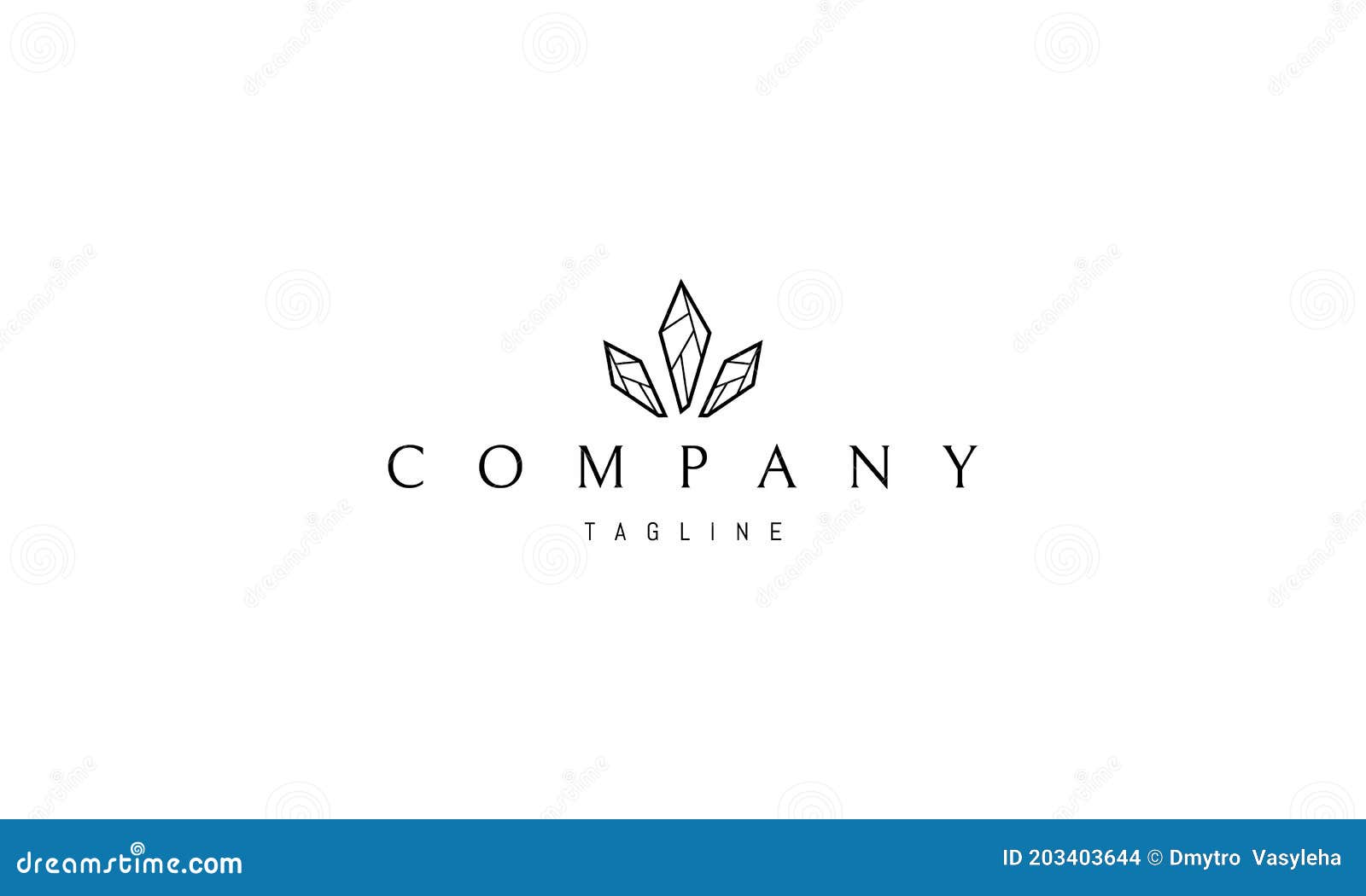 Vector Logo on Which an Abstract Image of Three Crystals in the Form of ...