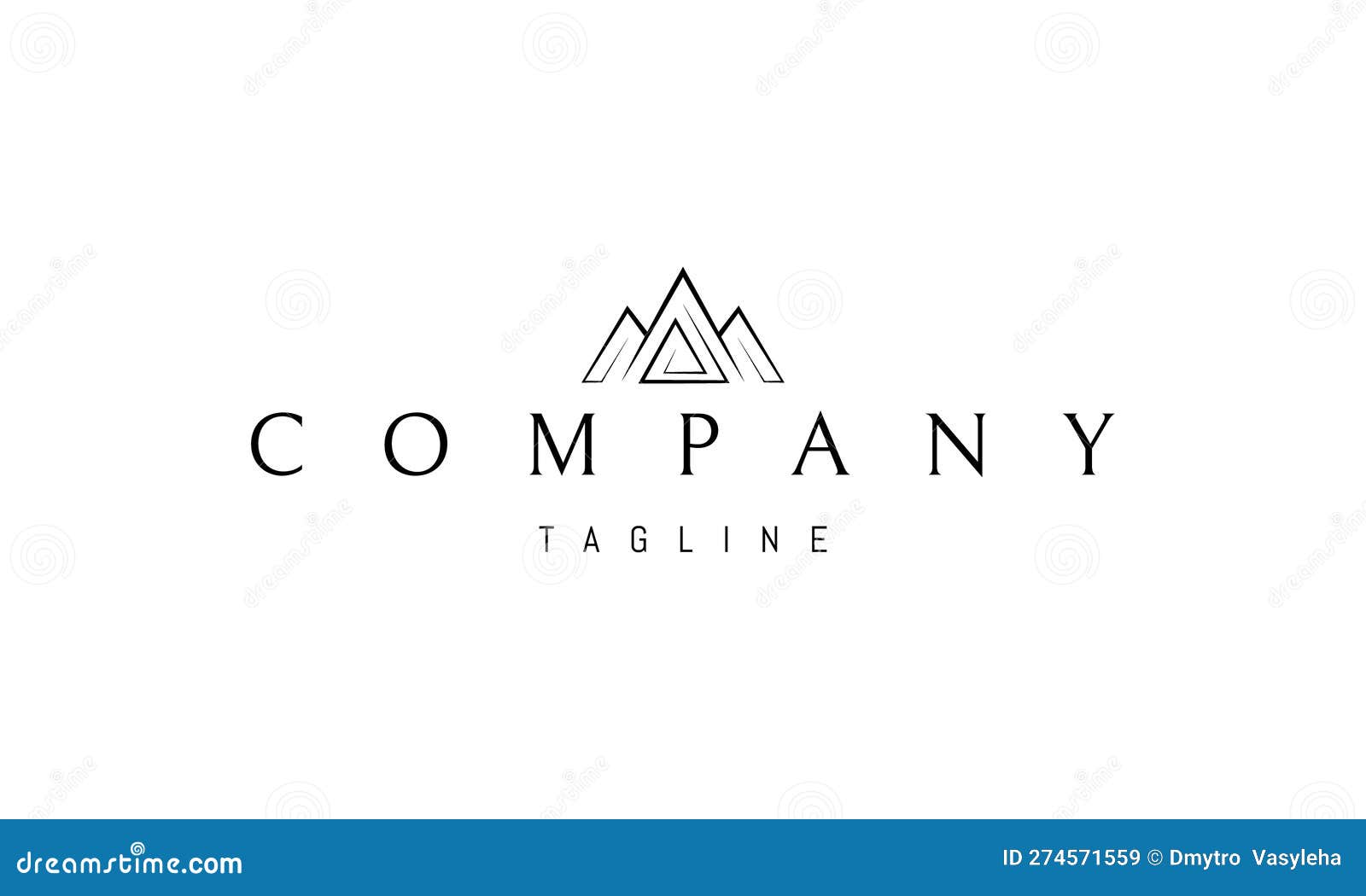 Vector Logo on Which an Abstract Image of Three Mountains with a ...