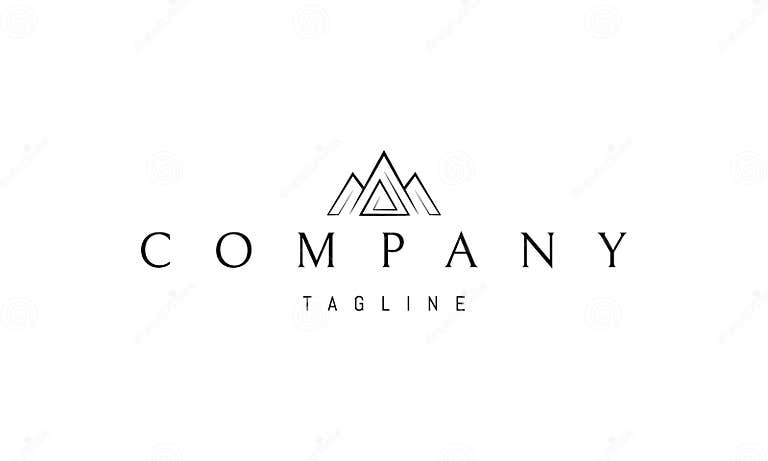Vector Logo on Which an Abstract Image of Three Mountains with a ...
