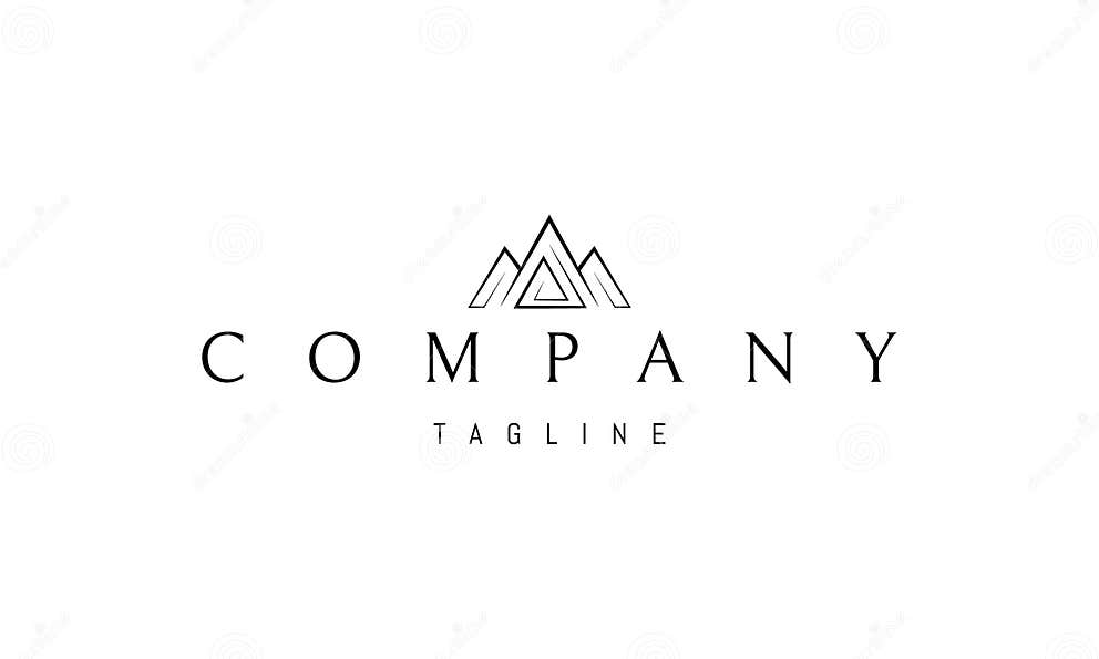 Vector Logo on Which an Abstract Image of Three Mountains with a ...