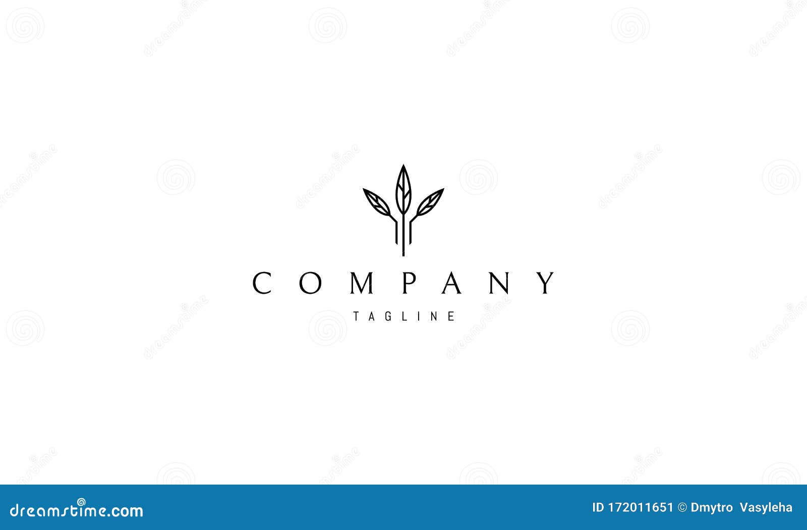 Vector Logo on Which an Abstract Image of Three Sharp Leaves. Stock ...