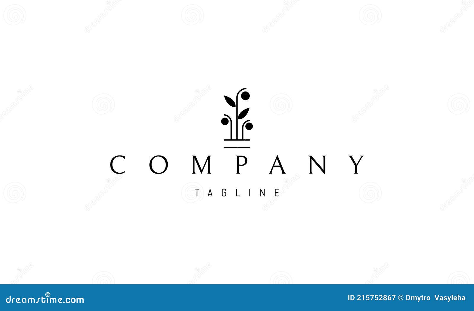 Vector Logo on Which an Abstract Image of Three Sprouts. Stock Vector ...