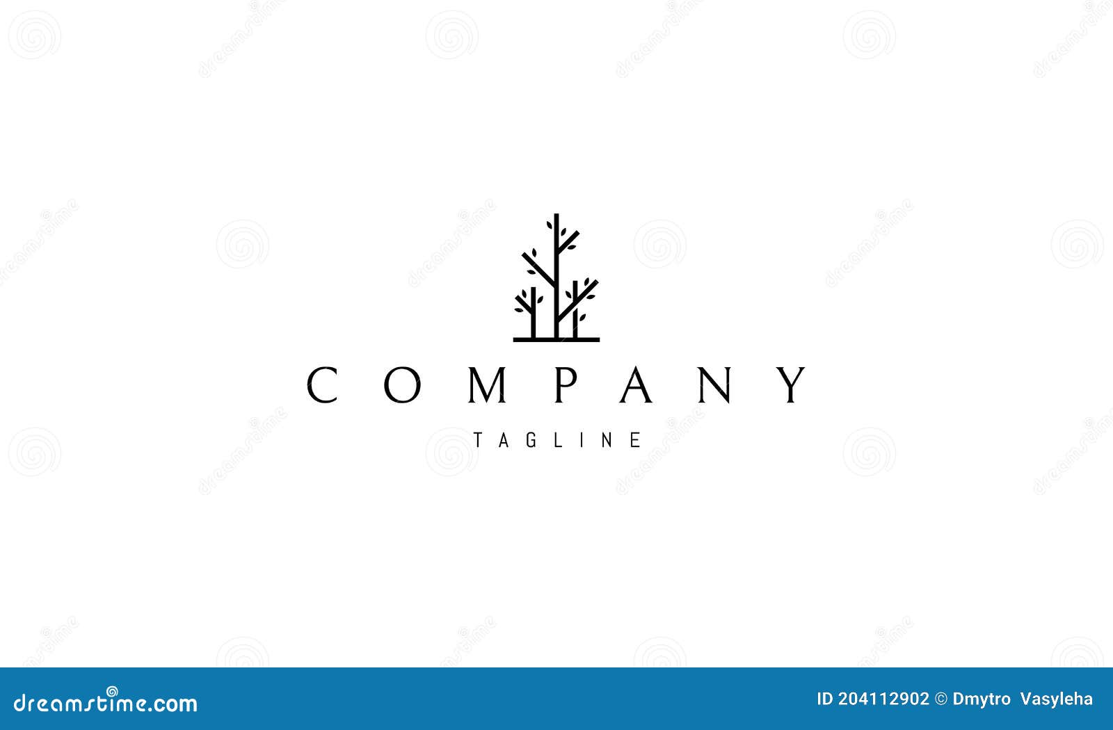 Vector Logo on Which an Abstract Image of Three Trees in a Minimalist ...