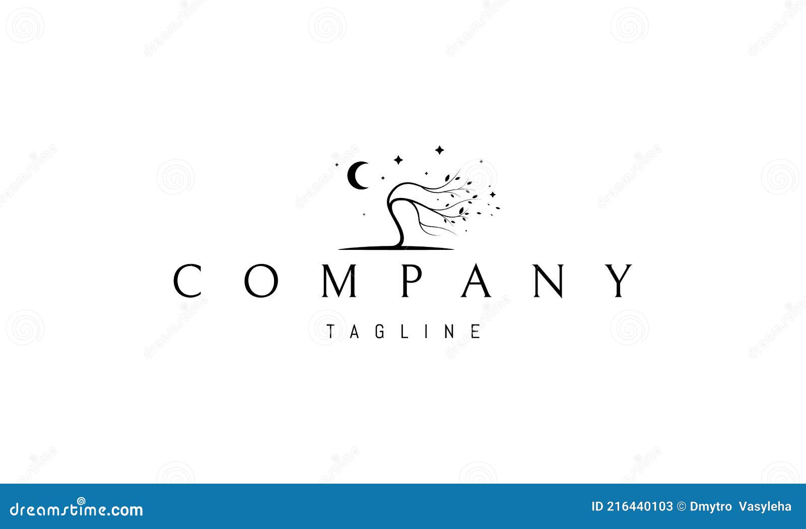Vector Logo on Which an Abstract Image of a Tree Bending in the Wind ...
