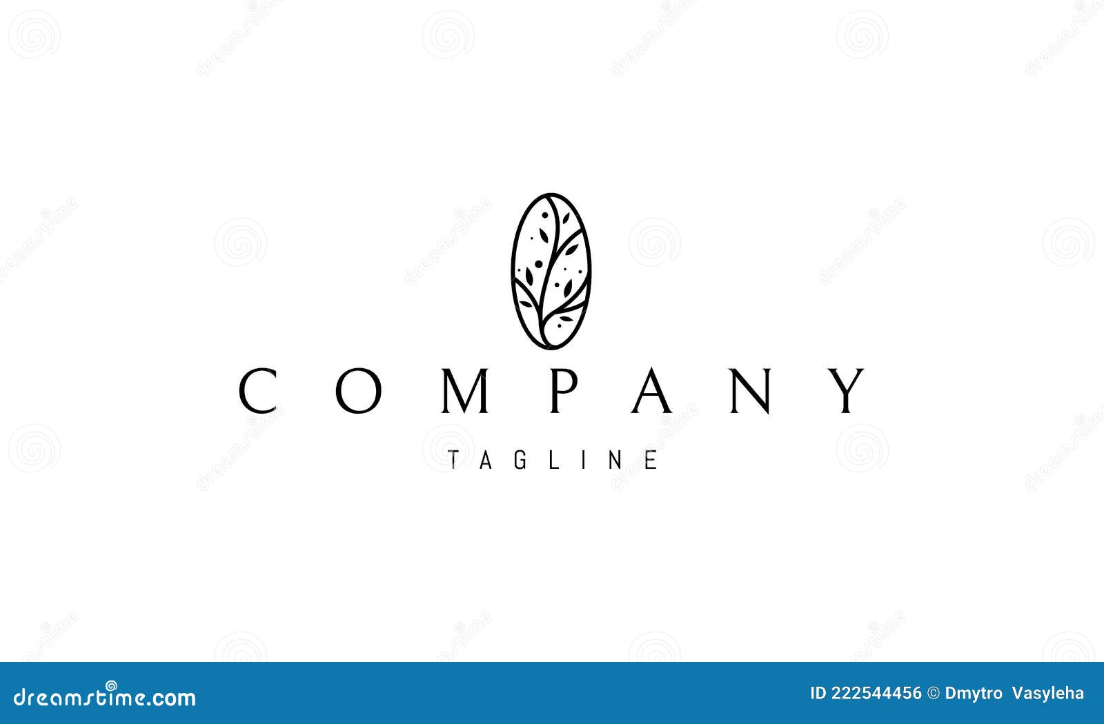 Vector Logo on Which an Abstract Image of a Tree with Leaves in an Oval ...