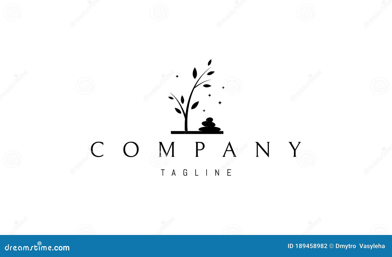 Vector Logo on Which an Abstract Image of a Tree and Piles of Stones ...