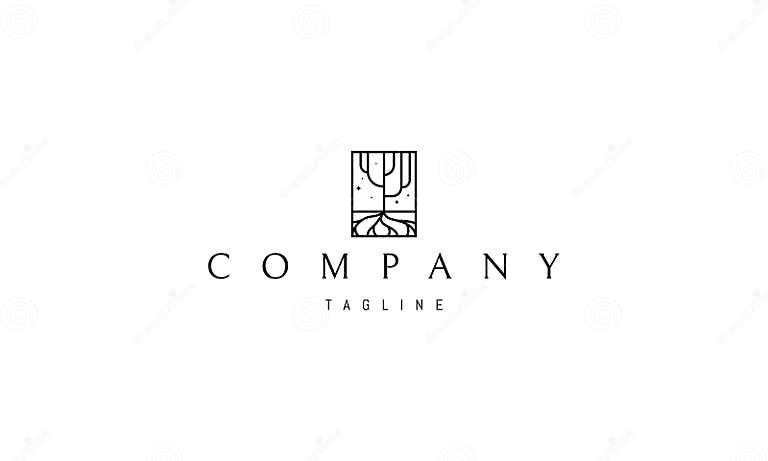 Vector Logo on Which an Abstract Image of a Tree with a Root in a ...