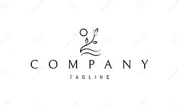 Vector Logo on Which an Abstract Image of a Tree Sprout with Waves ...