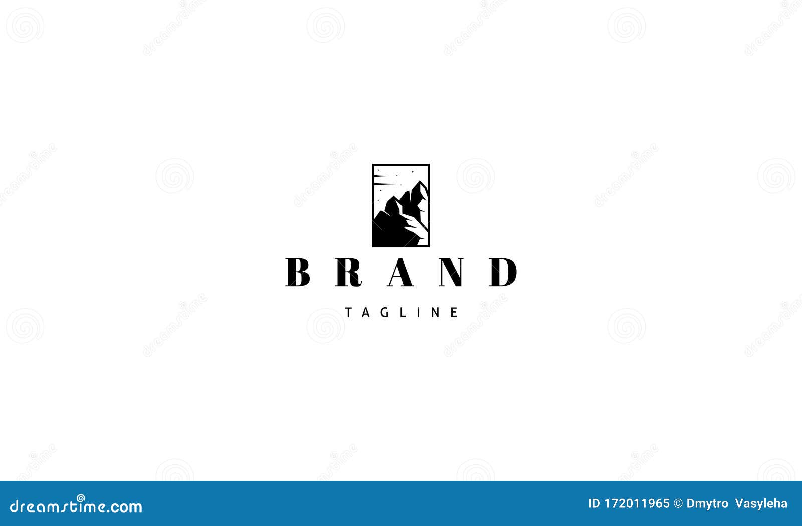 Vector Logo on Which an Abstract Image of Two Mountains. Stock Vector ...