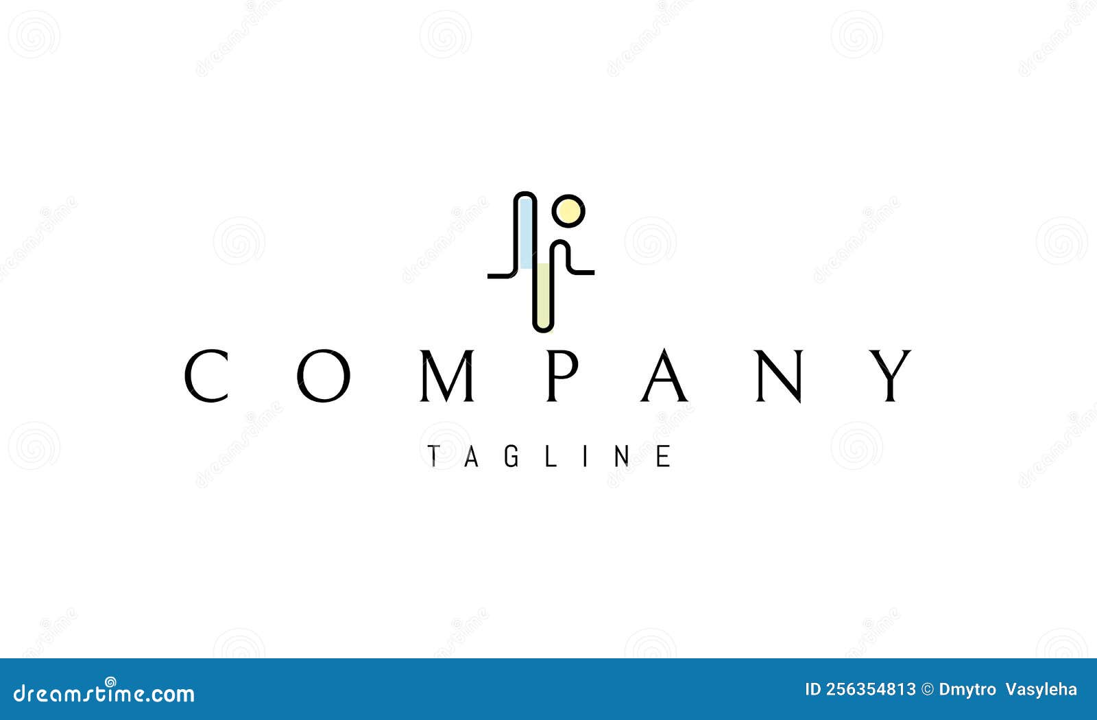 Vector Logo on Which an Abstract Image of Two Test Tubes with Samples ...