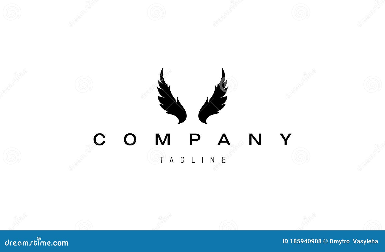 Vector Logo on Which an Abstract Image of Two Wings. Stock Vector ...