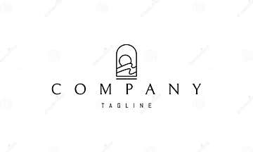 Vector Logo on Which an Abstract Image of Waves and the Sun in the Arch ...